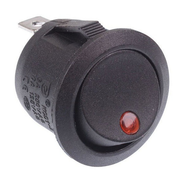 On-Off Round Rocker Switch with 12V Illuminated Dot 20mm - Furneaux Riddall