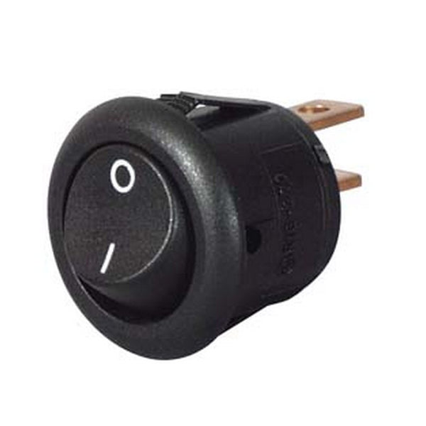 On-Off Mini Round Rocker Switch - 15mm - 6A - Furneaux Riddall