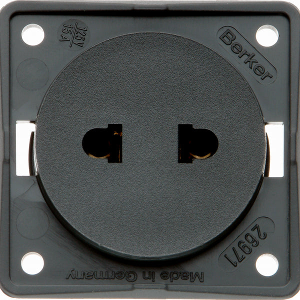 Berker Euro American Socket Outlet - Anthracite Black - Shaver Socket ...