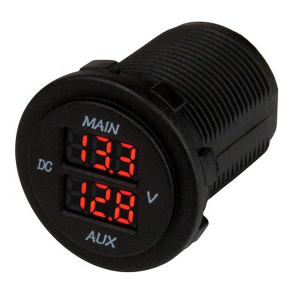 Dual Battery Mini Panel Mount Voltmeter 0-60V DC (Aux & Main ...