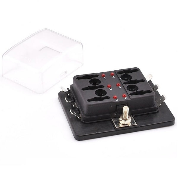 4 Way Bridged Fuse Holder with LED Indicators and Cover - Furneaux Riddall